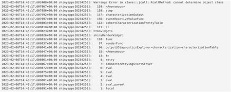 Java Errors On Deployed Shiny App Issue Ohdsi Cohortdiagnostics Github