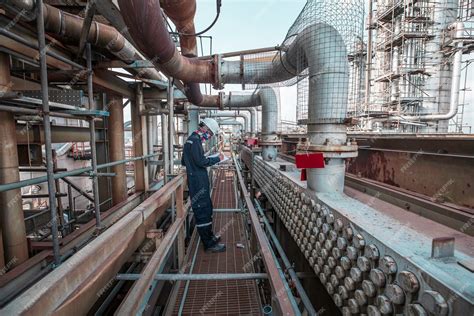 premium photo male worker inspection at steel long pipes and pipe