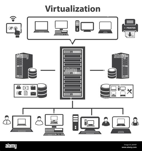 Big Data Icons Set Virtualization Computing Stock Vector Image And Art