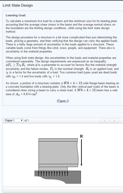 solved to calculate a maximum live load for a beam and the