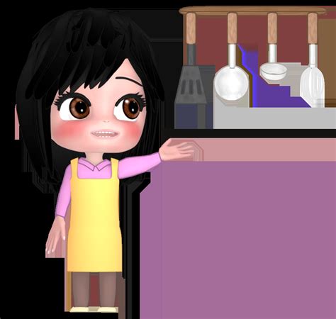 壁掛けの調理器具と女の子のイラスト いらすとマッピング