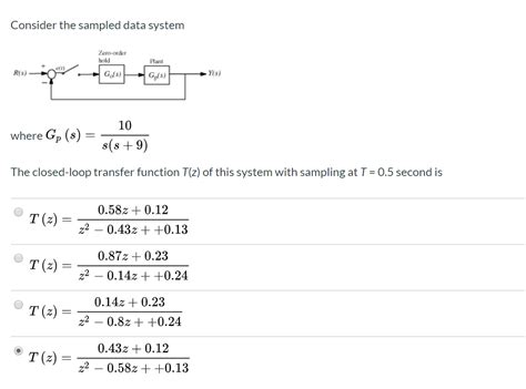 Solved Consider The Sampled Data System Zero Order Hold Chegg