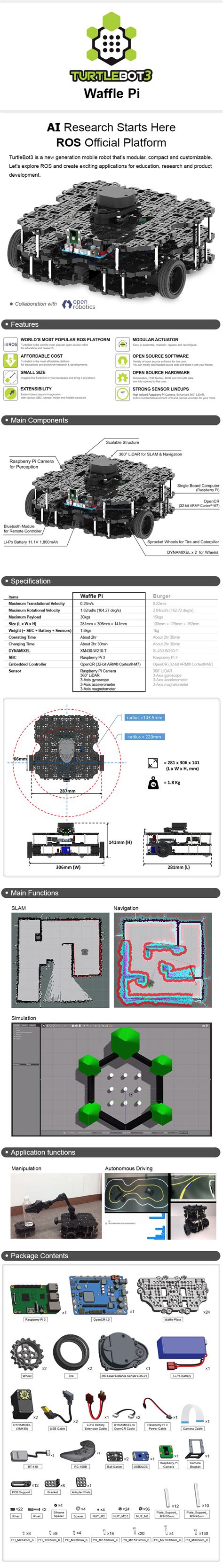 TURTLEBOT3 Waffle Pi US TurtleBot3 ROBOTIS