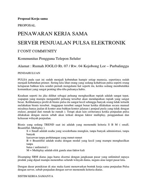 Contoh Proposal Pengajuan Kerjasama Usaha Restoran Berbagi Contoh Riset