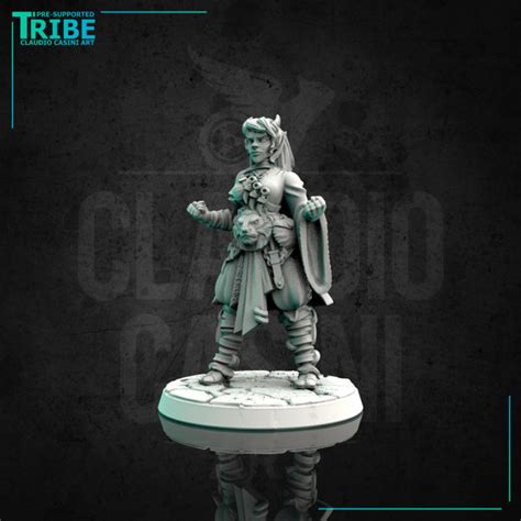 3D Printable 0095 Female Elf Human Tiefling Half Orc Firbolg Monk