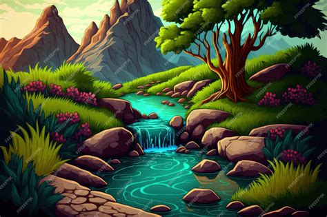 Manantial De Montaña Con Agua Foto Premium