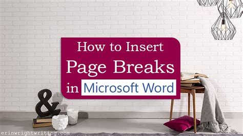 how to insert page breaks in microsoft word pc and mac