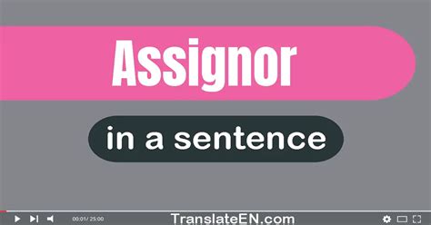 Assignor In A Sentence