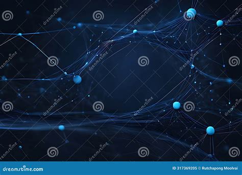 Abstract Data Technology Background With A Network Grid And Particles Connected Sci Fi Digital