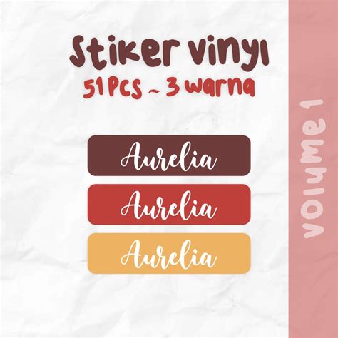 Jual Stiker Label Nama Stiker Buku Waterproof Murah Cutting