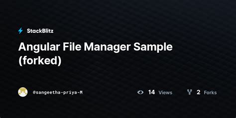 Angular File Manager Sample Forked Stackblitz