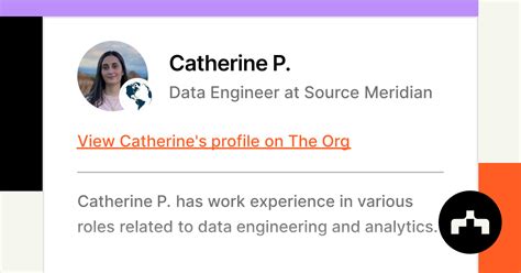 Catherine P Data Engineer At Source Meridian The Org