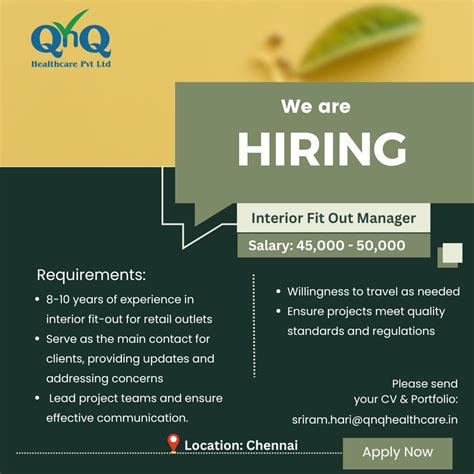 sriram hari on linkedin interior fitout chennaijobs hiring