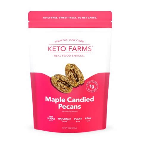 Keto Farms Maple Candied Pecans Keto Candy Snacks 1g Net Carb 9