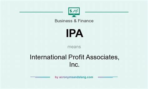 Ipa International Profit Associates Inc In Business And Finance By