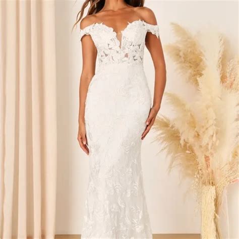 Dresses Elegant White Lace Offshoulder Dress Poshmark