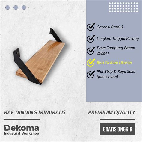 Jual Rak Tempel Dinding Minimalis Besi Kayu Unik Cocok Untuk Pajangan