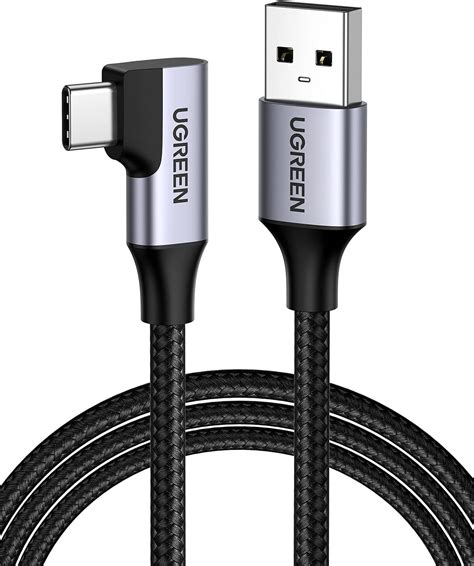 UGREEN USB C Cable Fast Charge USB A To USB C Cable A Right Angle Nylon Braided Type C