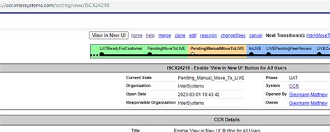 Ccr View Page Opt In Release Intersystems Developer Community Ccr Other