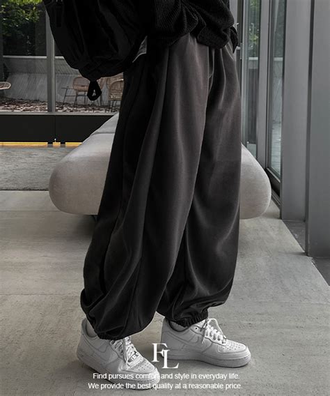 [1 1할인]벌룬 와이드 사이드 핀턱 나일론 밴딩 조거 팬츠 트레이닝 츄리닝 벌룬핏 바지 에이블리