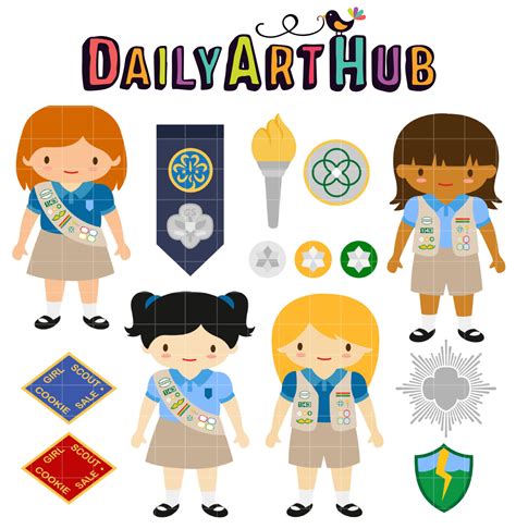 Cadette Girl Scout Clip Art Set Daily Art Hub Graphics Alphabets
