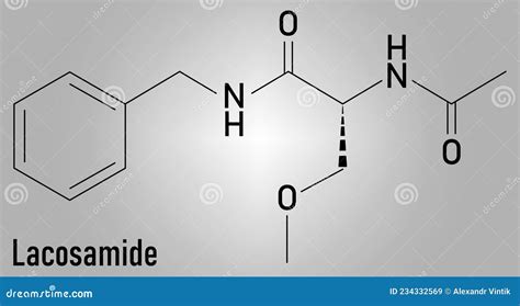 Lacosamide Anticonvulsant Drug Molecule Skeletal Formula Chemical