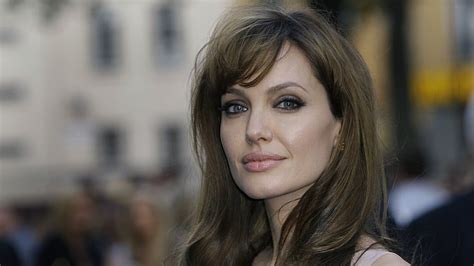 Brunettes Women Angelina Jolie Celebrity Gray Eyes