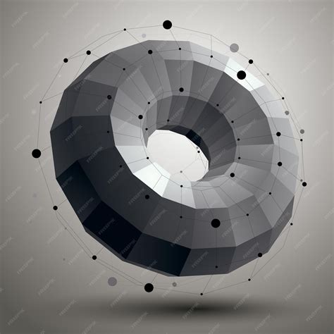 Premium Vector Abstract Asymmetric Vector Monochrome Object With Black Lines Mesh Complicated