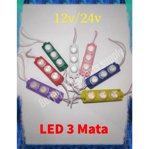 Jual Lampu Led Modul 3 Mata 12V 24V 1Pcs Satuan Kolong Bak Samping