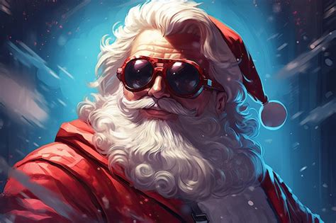 Premium Ai Image Santa Claus Wearing Sunglasses