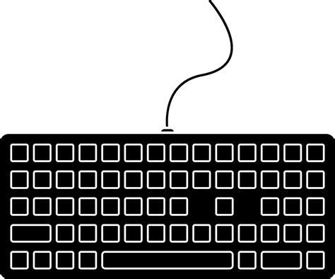 Keyboard Illustration In Black And White Color 25093870 Vector Art At