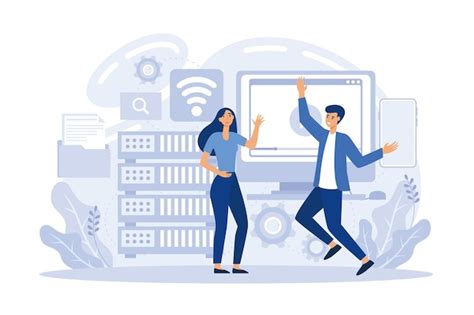Premium Vector System Administrators Or Sysadmins Are Servicing