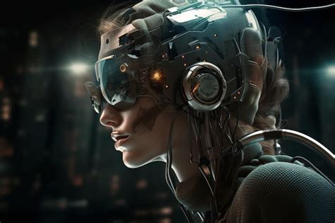 생성 Ai 그림 공상 과학 미래 여자 휴머노이드 로봇 프리미엄 사진