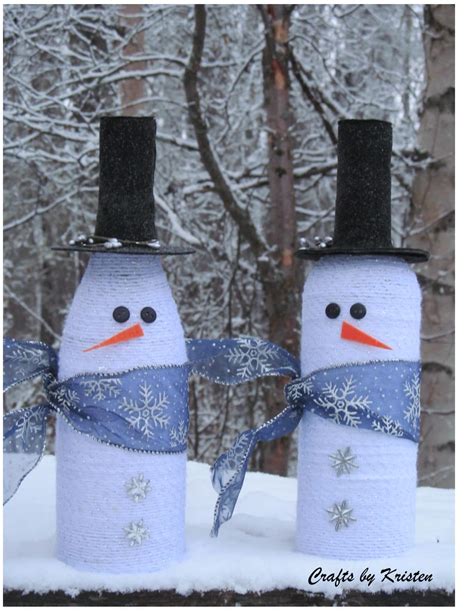 Wintry Wine Bottle Snowman Wrap To Make Yourself Make It A Garden