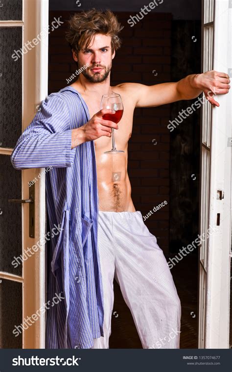 Man Sexy Torso Drink Wine Sexy Stock Photo 1357074677 Shutterstock