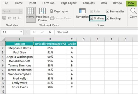Gridlines In Excel What Is It How To Add Remove Hide Print
