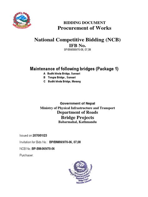 Bridge Bid Pdf Procurement Economies