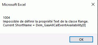 Erreur 91 Variable objet ou variable de bloc non définie