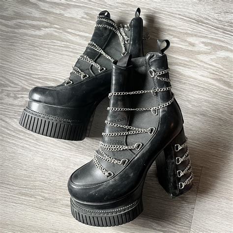 Dolls Kill Women S Black Boots Depop