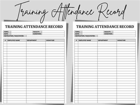 Training Attendance Template HR Templates Editable MS Word Human