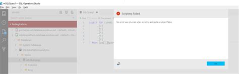 azure sql data warehouse scripting tables and views fail · issue 277