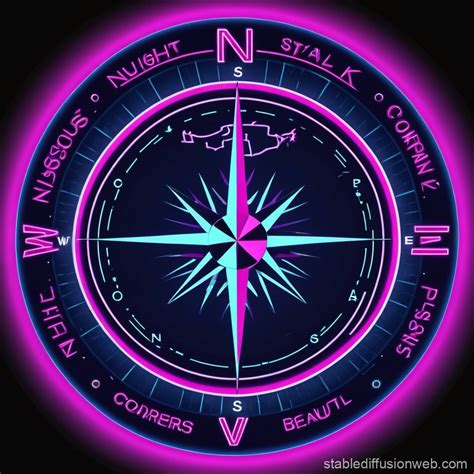 Ccciiil Night Sky Map With Compass Stable Diffusion Online