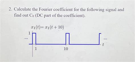 Solved Calculate The Fourier Coefficient For The Following
