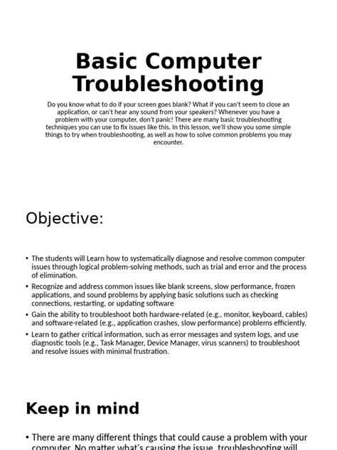 Chapter4 Basic Computer Troubleshooting Pdf Troubleshooting Computer Keyboard