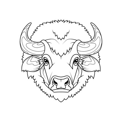 Premium Vector Hand Drawn Buffalo Head Outline Illustration