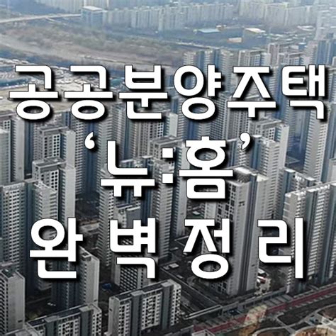 공공분양주택 뉴홈 사전청약 특별공급 신청 조건 완벽 정리 네이버 블로그
