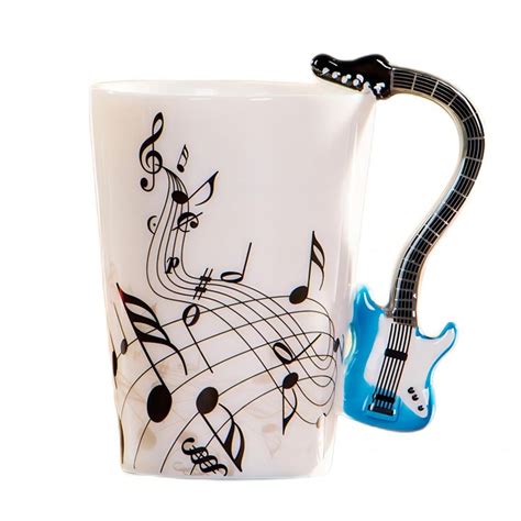 85oz Creative Music Mug Violin Style Guitar Ceramic Mug Coffee Tea