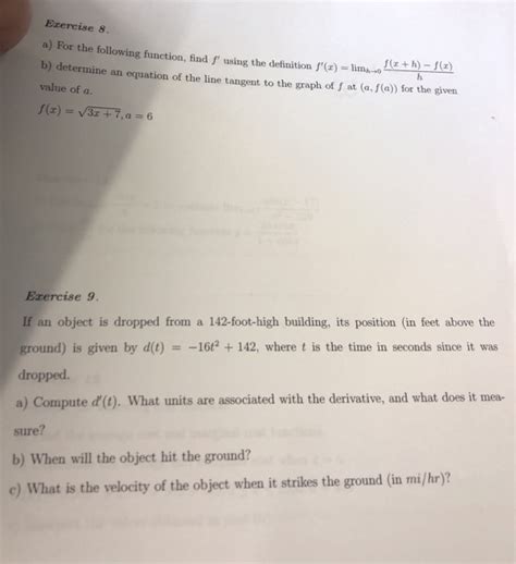Solved Exercise 8 A For The Following Function Find F