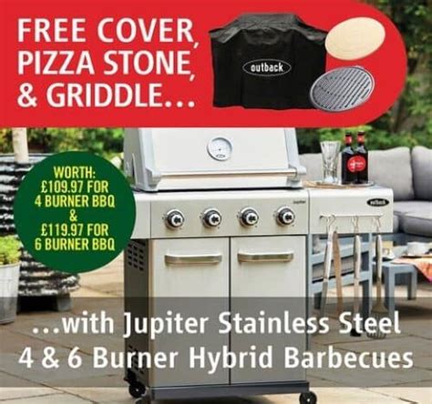 Outback New Jupiter 6 Burner Hybrid Stainless Steel Gas Bbq With
