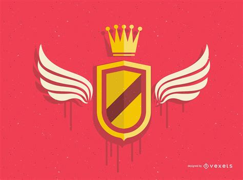 Retro Gold Shield Vector Download